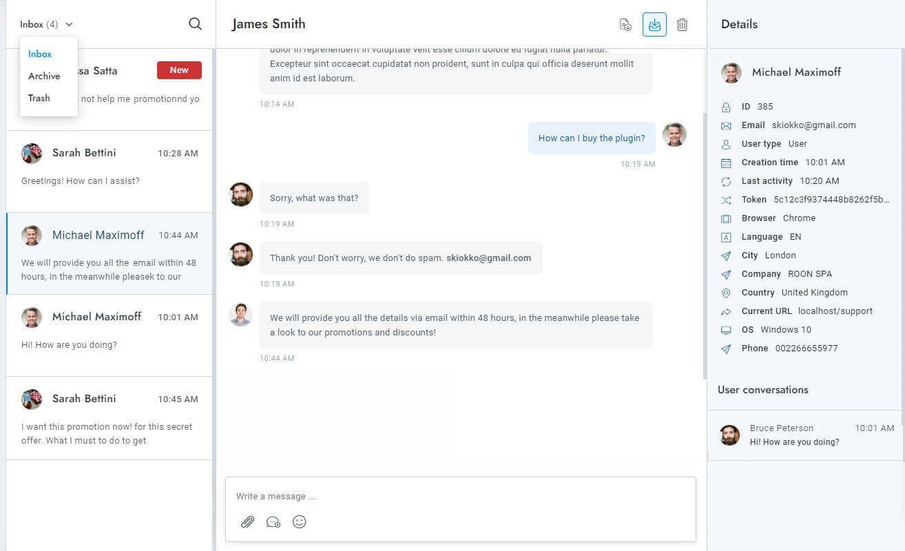 Support – SmartChat